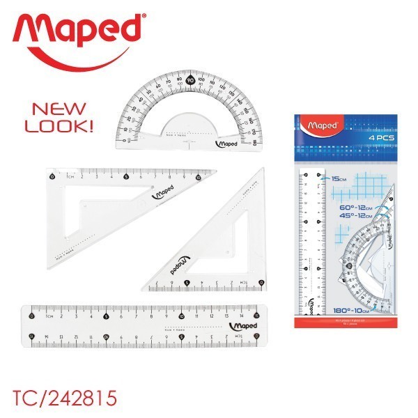 Maped Geometric Ruler Set 4 Pcs - Naregatsi Bookstore
