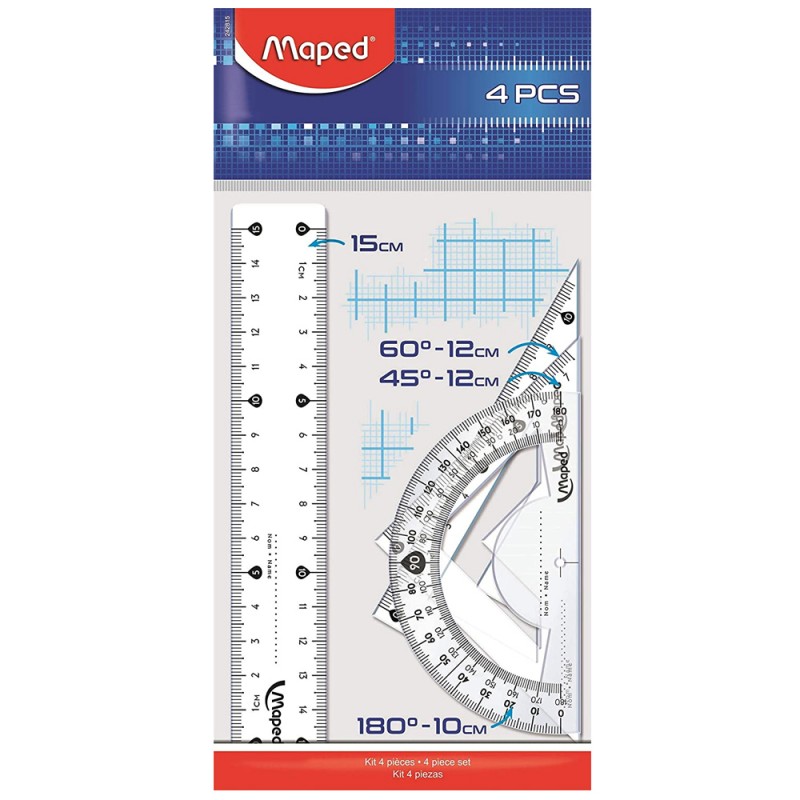 Maped Geometric Ruler Set 4 Pcs - Naregatsi Bookstore
